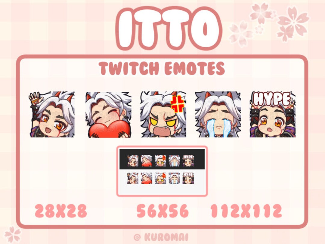 Twitch Emote Pack, Genshin Itto, 5 Emotes, Streamer, Discord, Etc ...