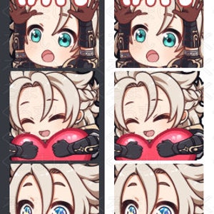 Twitch Emote Pack, Genshin Albedo, 5 Emotes, Streamer, Discord, Etc ...