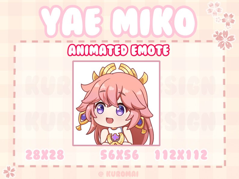 Animated Emote (lurk/hello), Genshin Yae Miko, Twitch, Discord, Etc - Etsy