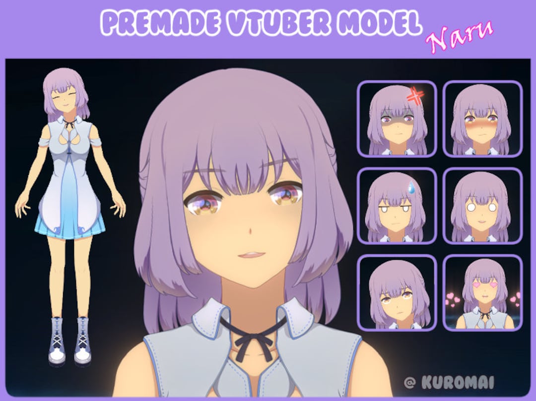 Premade Live2d Vtuber Model Cute Girl -6 Expressions - Etsy