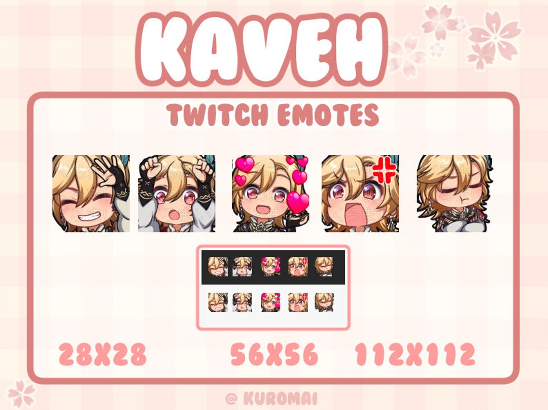 Twitch Emote Pack, Genshin Kaveh 5 Emotes, Streamer, Discord, Etc ...