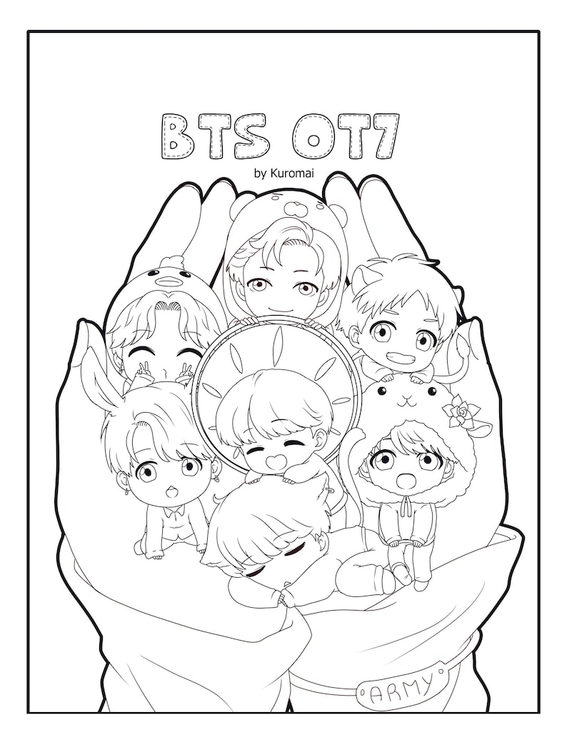 BTS Printable Coloring Book - Etsy