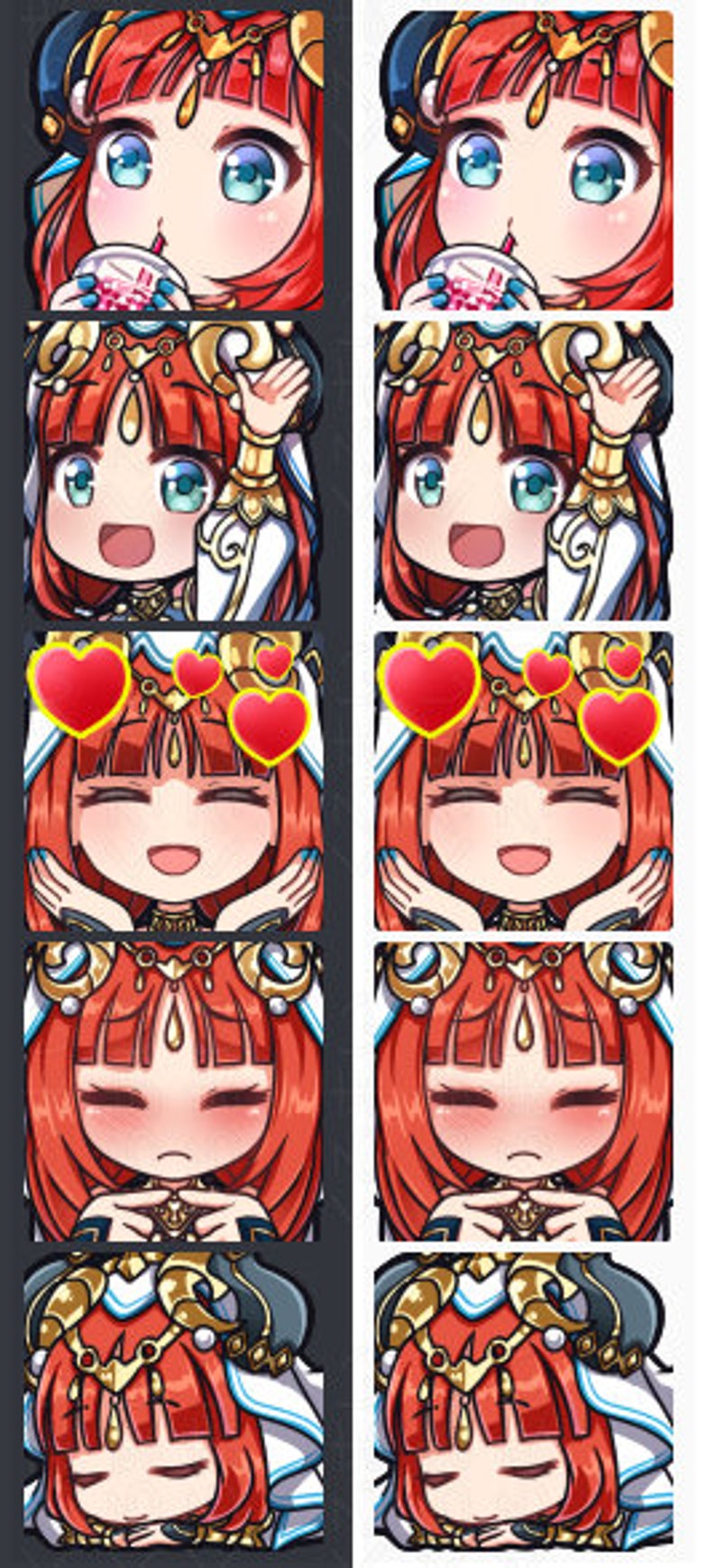 Twitch Emote Pack, Genshin Nilou, 5 Emotes, Streamer, Discord, Etc ...