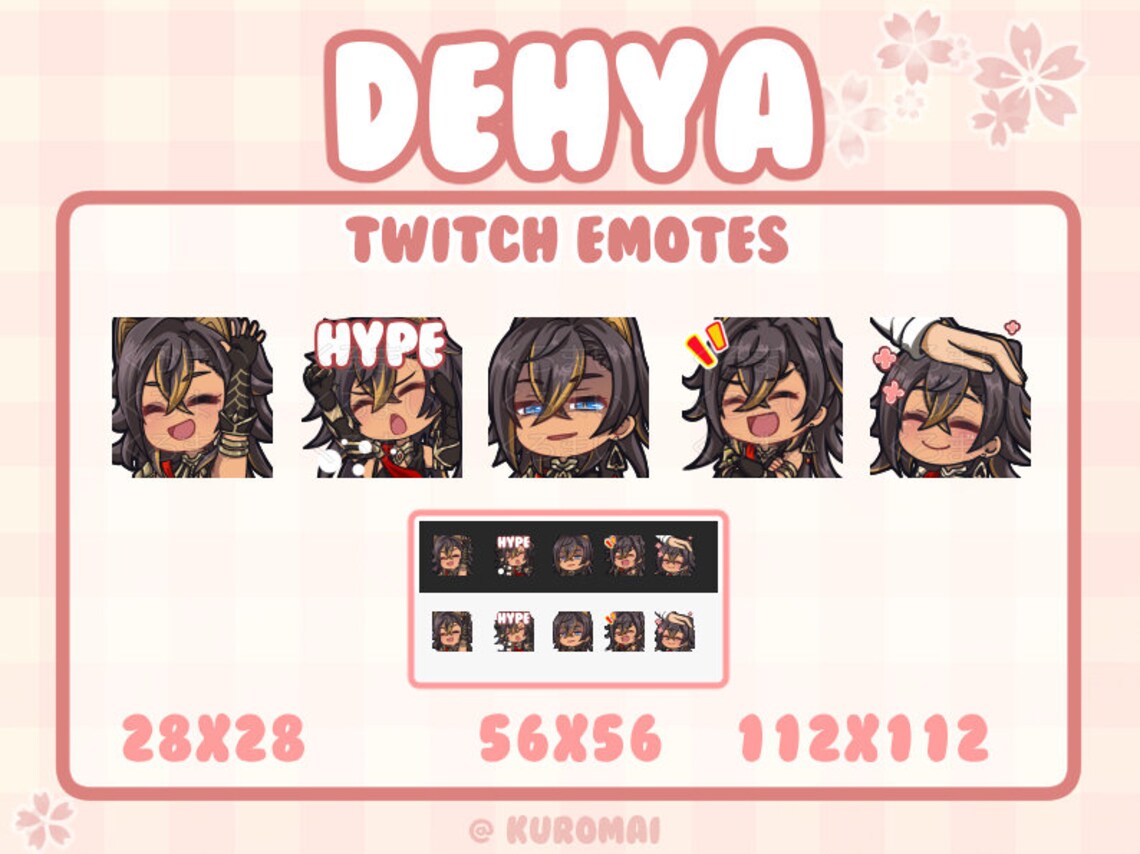 Twitch Emote Pack, Genshin Dehya, 5 Emotes, Streamer, Discord, Etc ...