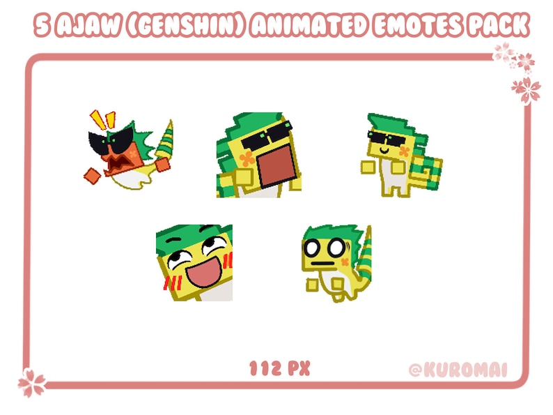 5 Twitch or Discord Genshin Impact Ajaw Animated Emote Pack - Etsy