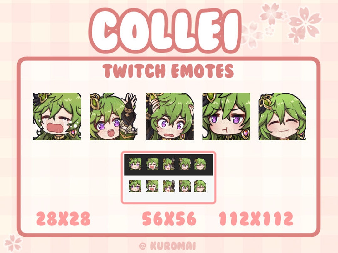 Twitch Emote Pack, Genshin Collei, 5 Emotes, Streamer, Discord, Etc ...