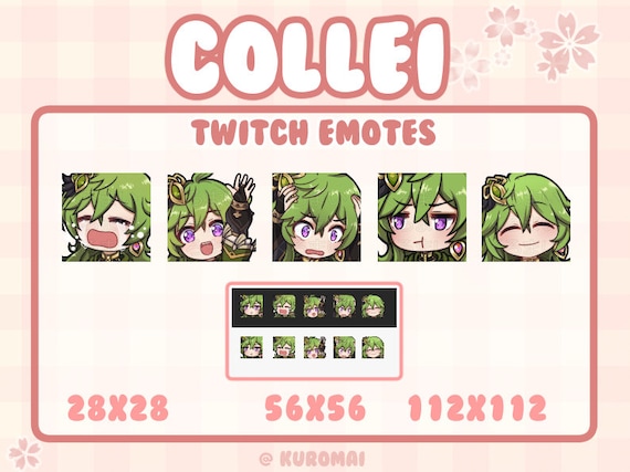 Twitch Emote Pack Genshin Collei 5 Emotes Streamer - Etsy Canada