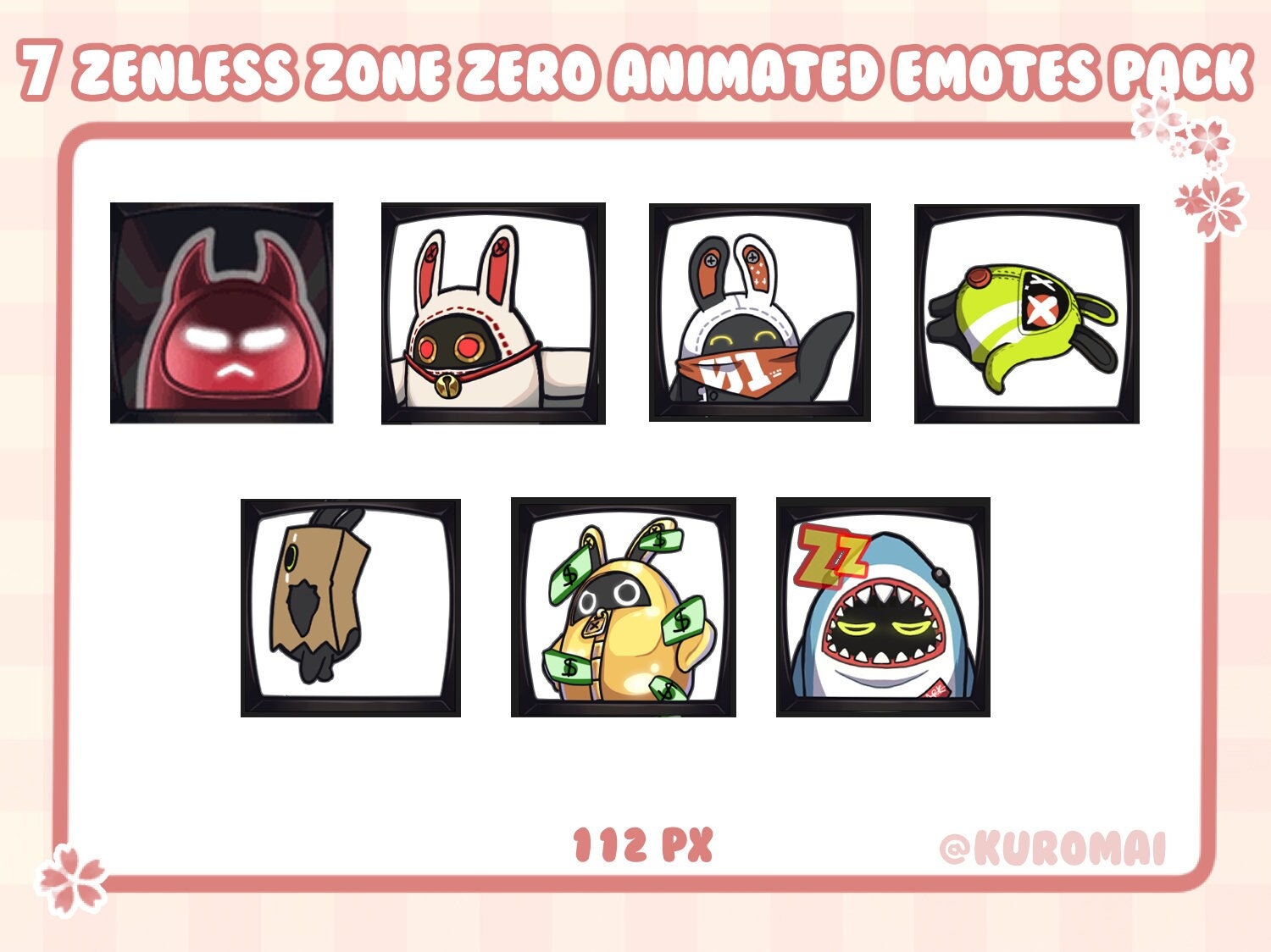 7 Twitch and Discord Zenless Zone Zero (ZZZ) Bangboo Animated Emote ...