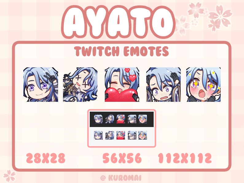 Kamisato Ayato Shrug Emote Genshin Impact for Twitch Discord Streamer ...