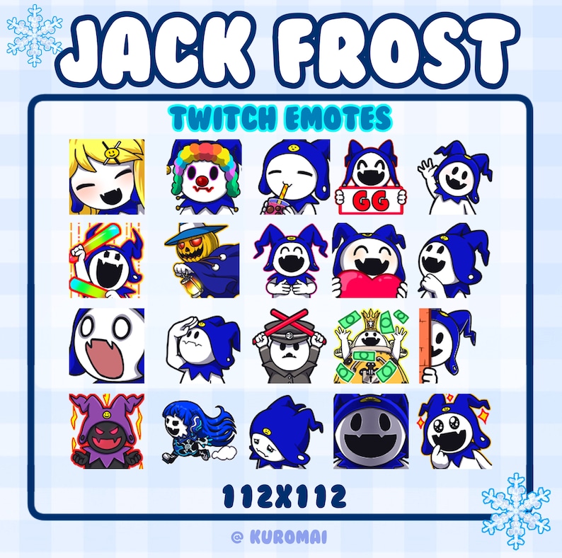 Twitch, Emote, Pack, Atlus JACK FROST 20 Emotes, Streamer, Discord - Etsy