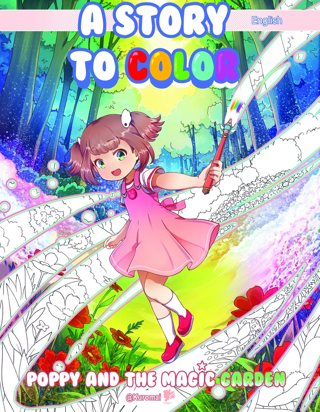 A Story to Color Ready to Print - Poppy and the Magic Garden - Etsy