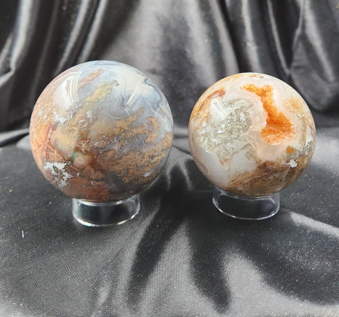 Red and Green Moss Agate Spheres - Etsy