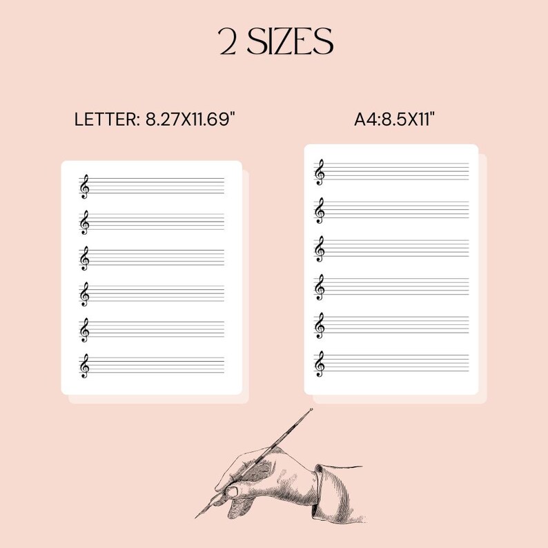 Printable Blank Sheet Music - Piano Staff Paper, Treble Clef Sheet, A4 ...