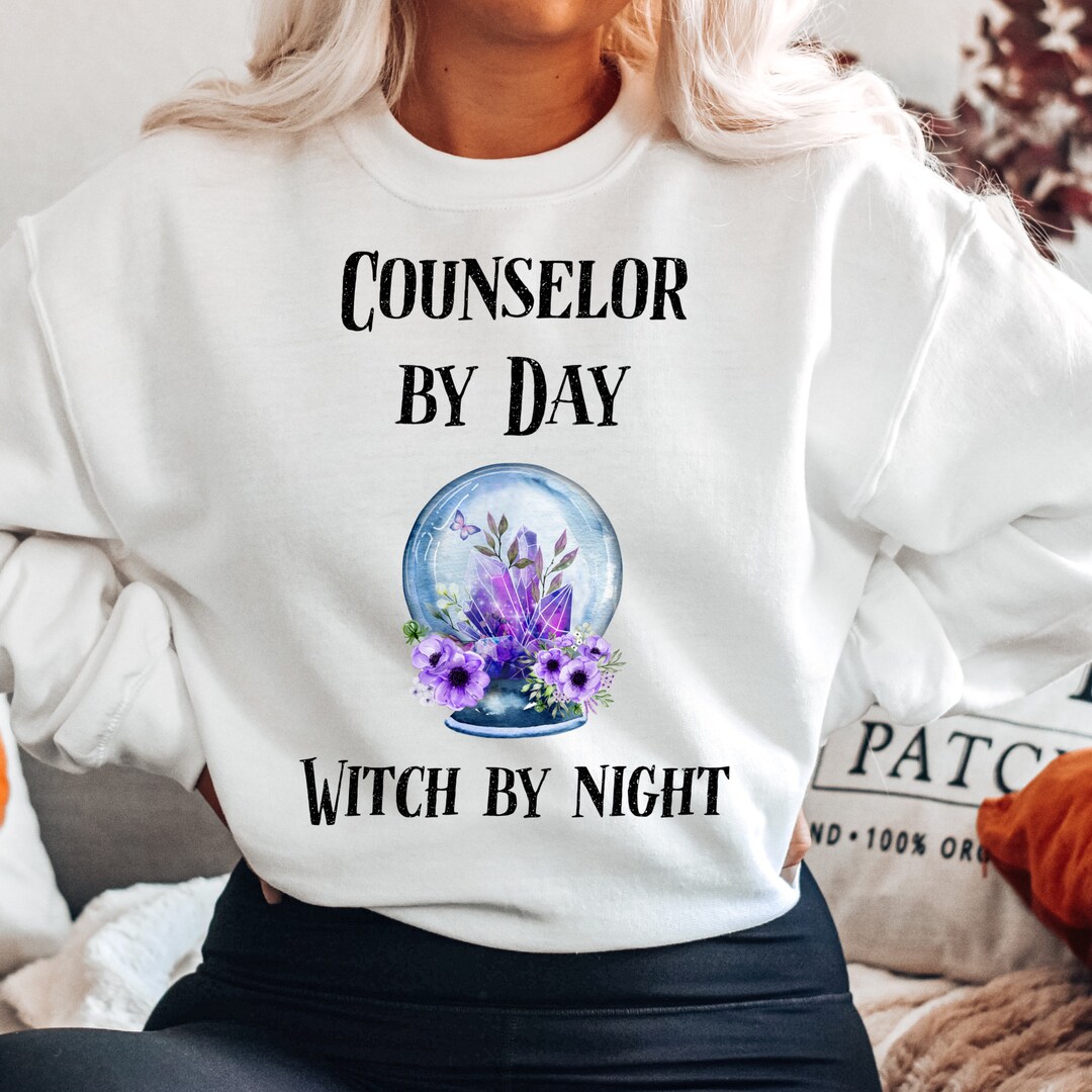 Counselor by Day Witch by Night, Funny Counselor Halloween Sweater ...