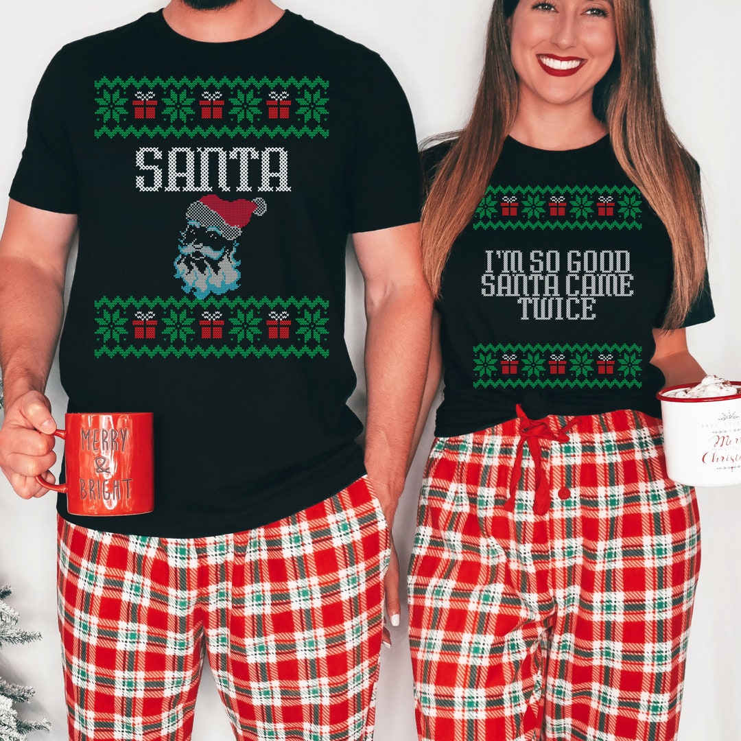 Funny Couples Christmas Pajamas, Funny Christmas Matching Pajamas ...