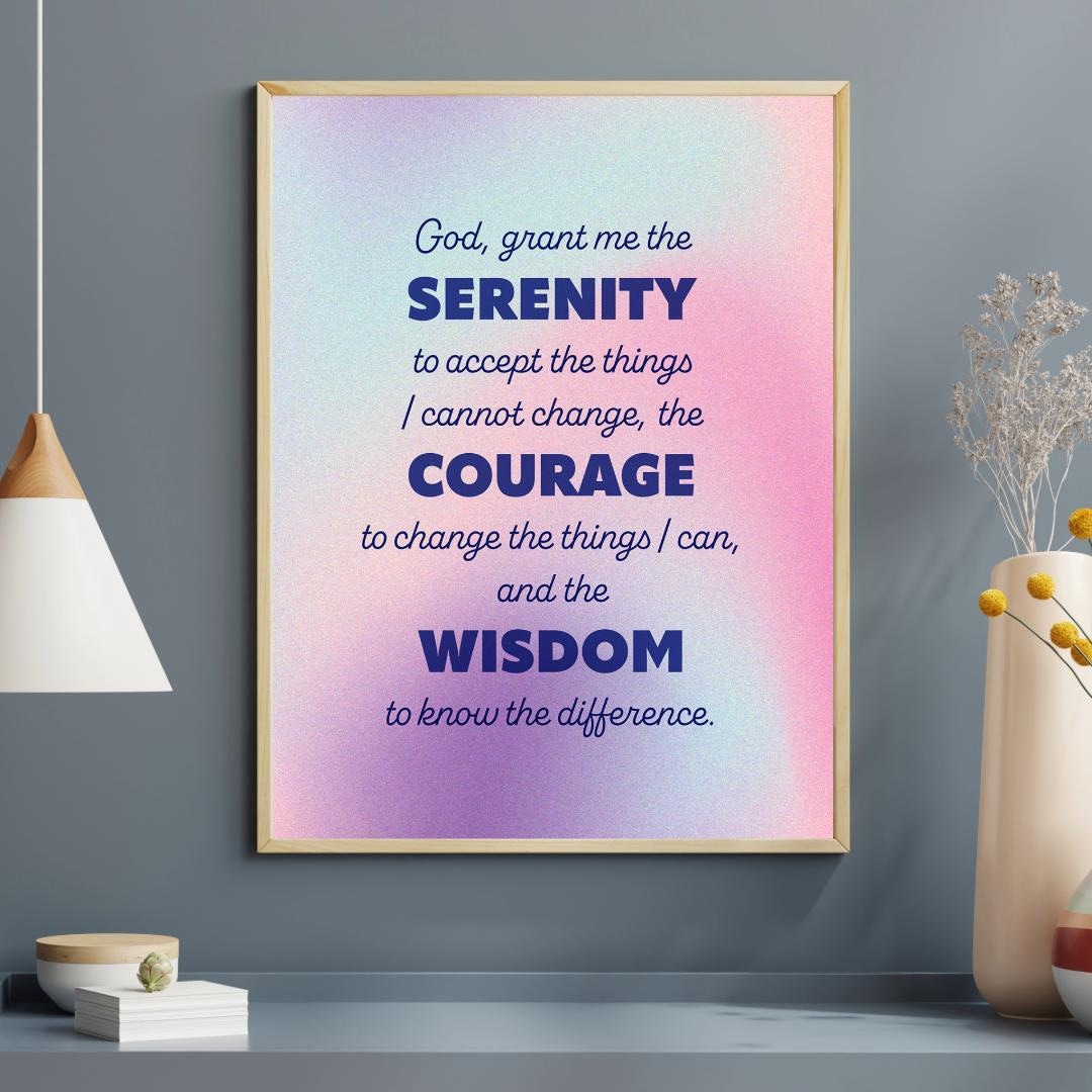 Printable Digital Poster | Serenity Prayer | Instant Download | Wall ...