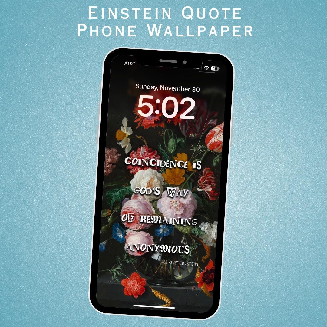 Einstein Spiritual Quote Phone Wallpaper: Inspirational Lock Screen ...