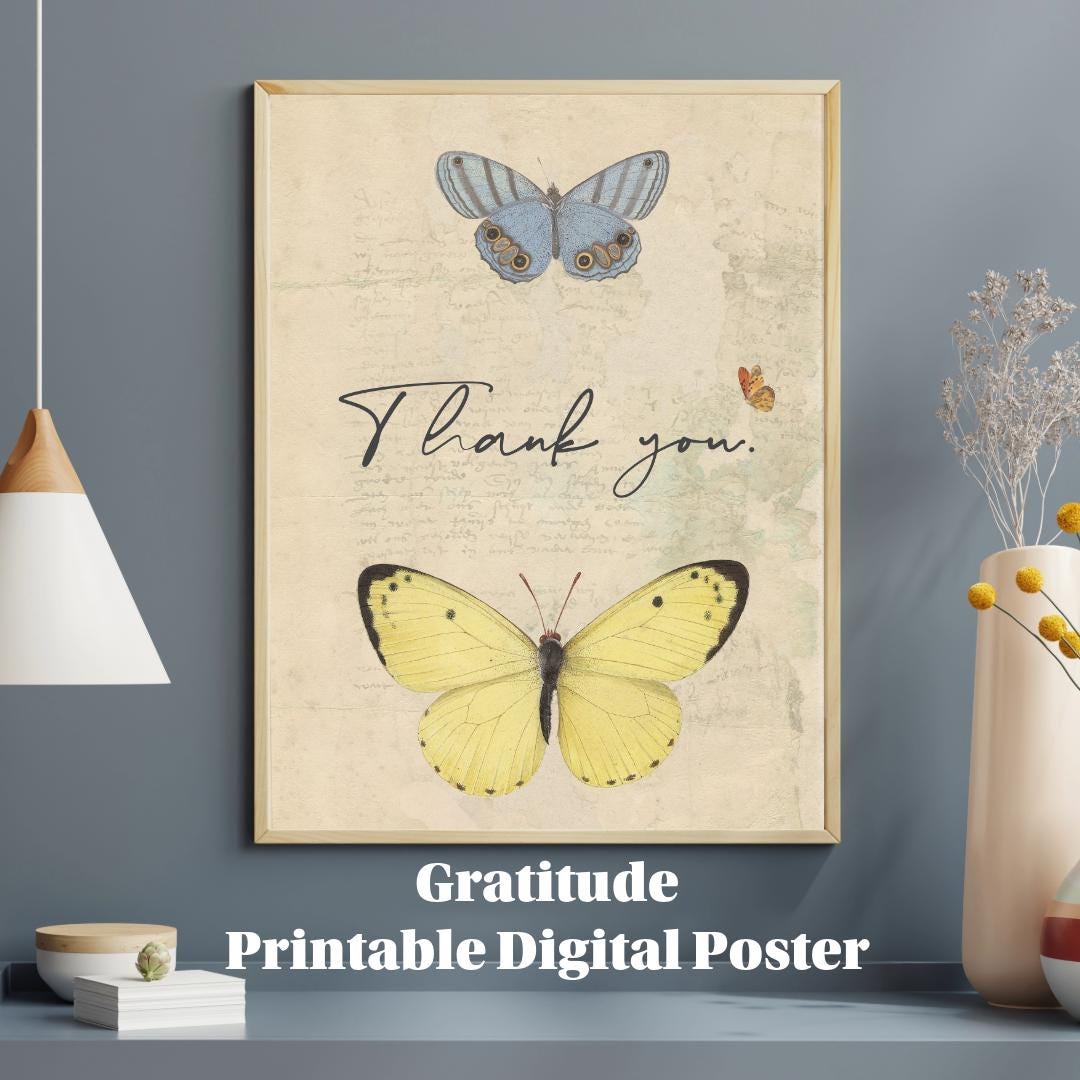 Gratitude Printable Poster – "thank You" Affirmation Digital Art ...