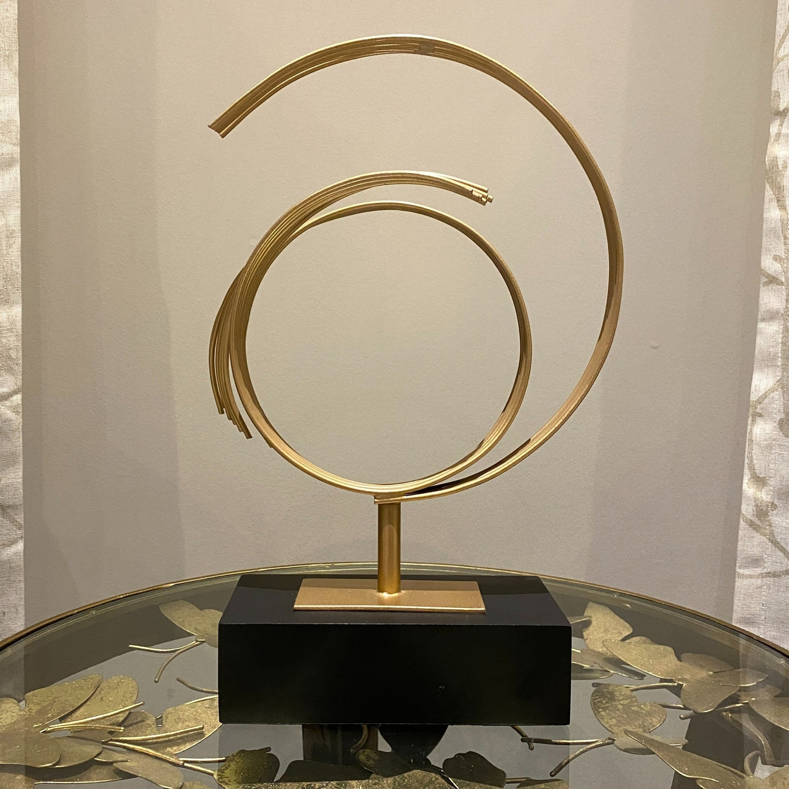 Gold Abstract Metal Sculpture: Modern Table Decor - Etsy