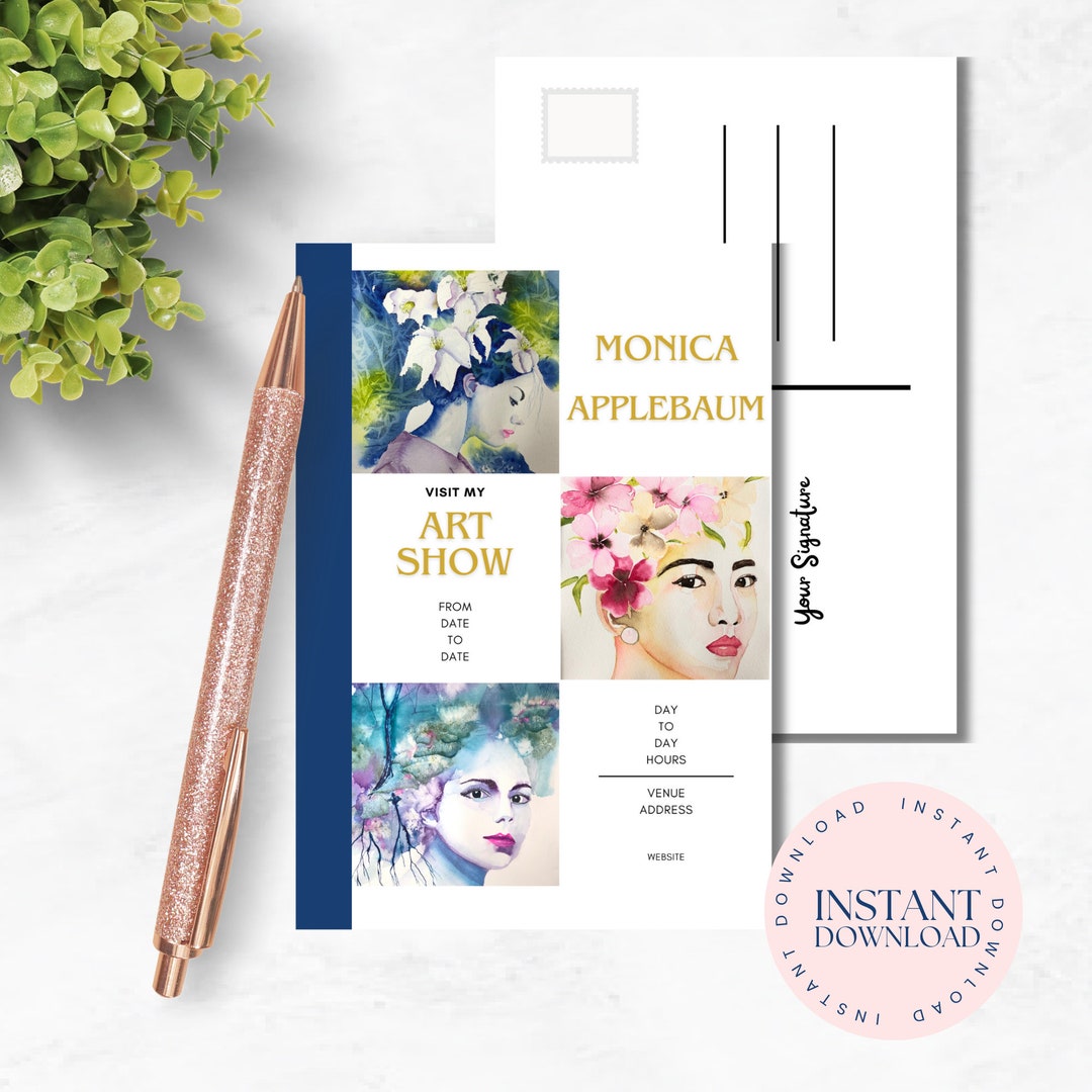 4x6 Editable Blocks Postcard Template for Promoting Art Events Like ...