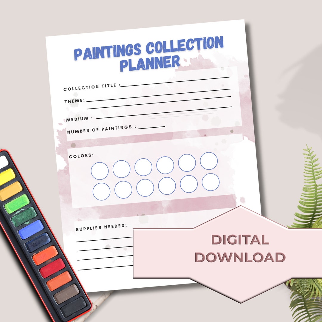 Paintings Collection Planner - Series Planner - Printable Artist ...