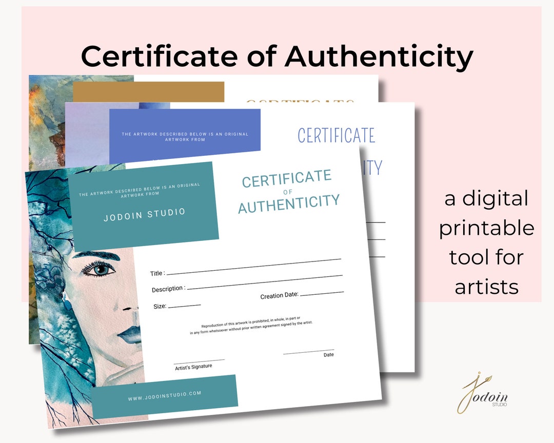 Unique Certificate of Authenticity - Printable Artist Resources for ...