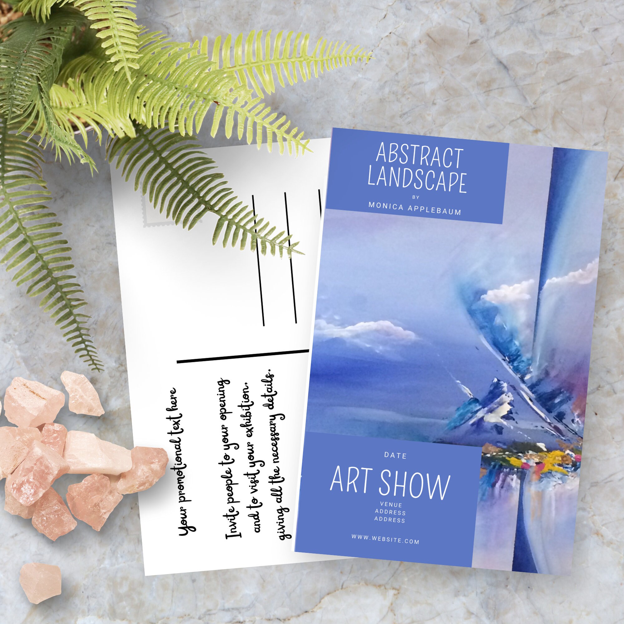 4x6 Editable Unique Postcard Template for Promoting Art Events Like ...