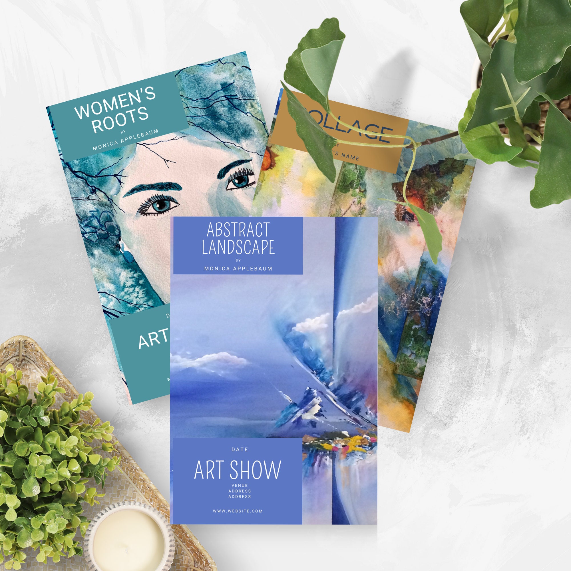 4x6 Editable Unique Postcard Template for Promoting Art Events Like ...