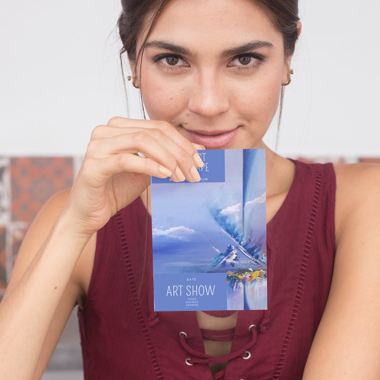 4x6 Editable Unique Postcard Template for Promoting Art Events Like ...