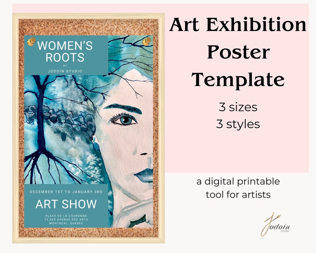 Unique Art Exhibition Poster Template Editable With Canva - Craft Fair ...