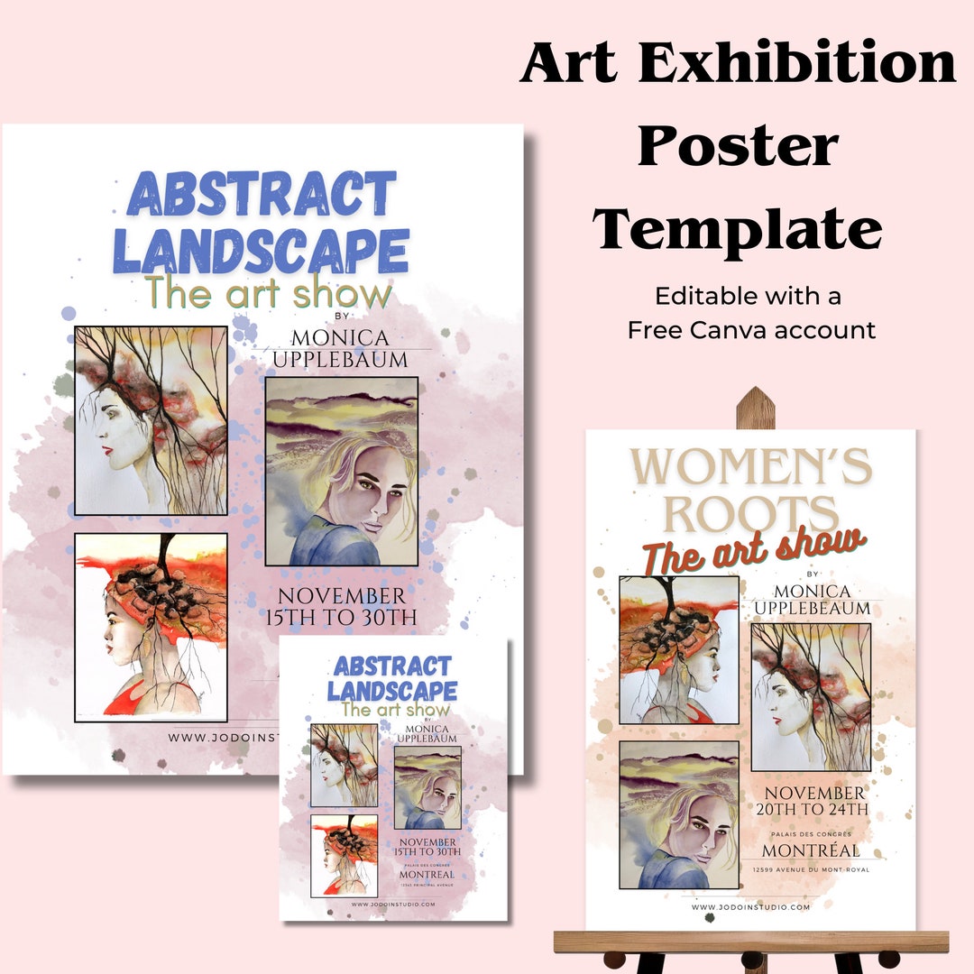 Art Exhibition Poster Template Editable With Canva -3 Sizes -2 Styles ...
