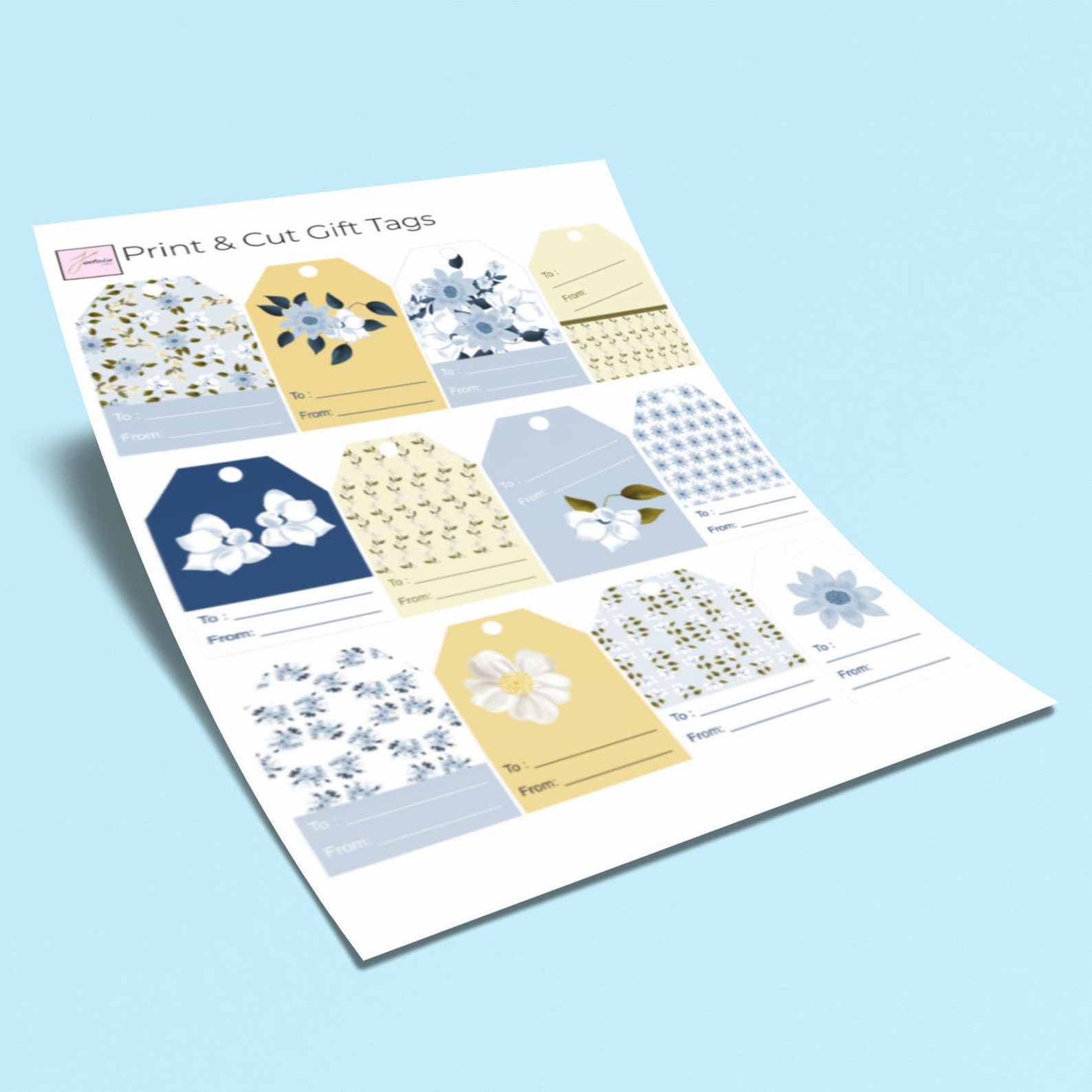 Floral Printable Labels Digital Gift Tag Set Gift Tags for - Etsy