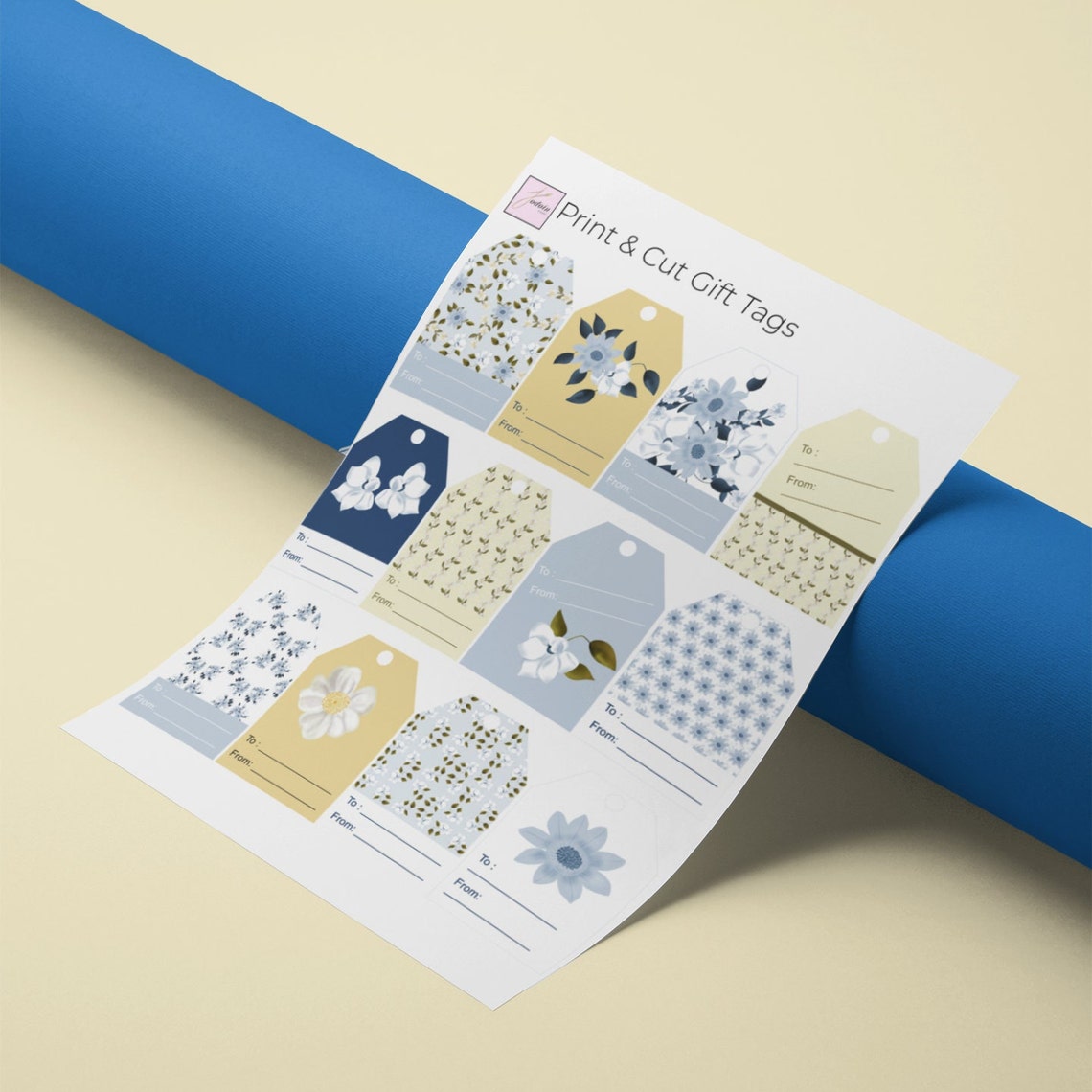 Floral Printable Labels Digital Gift Tag Set Gift Tags for - Etsy