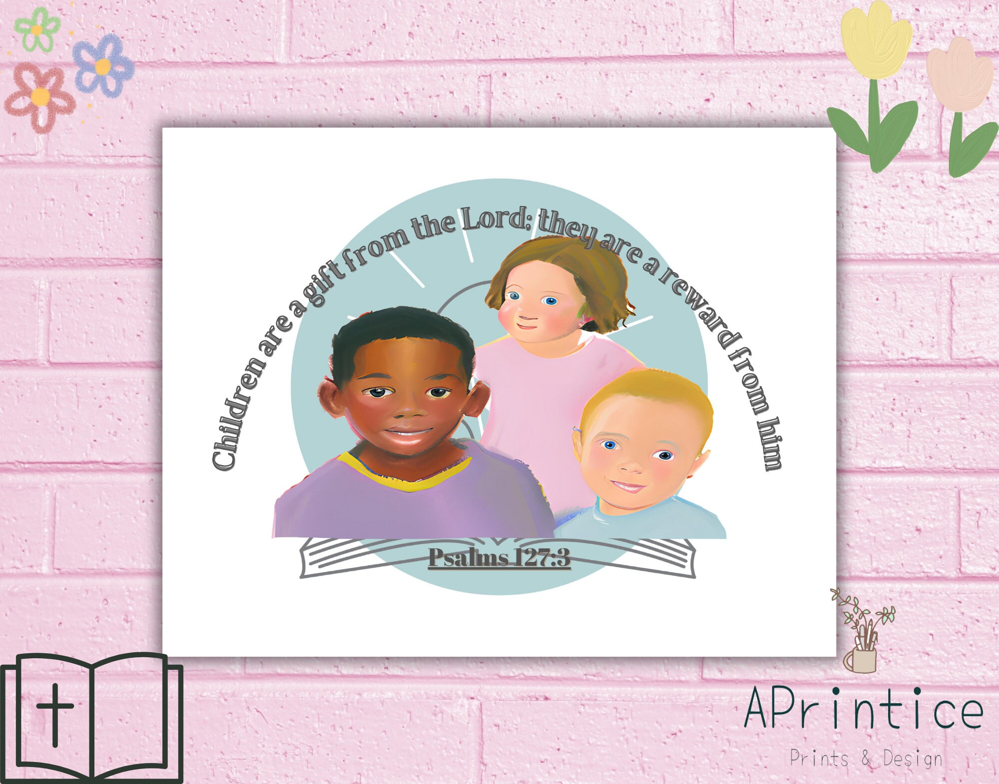 Kids Bible Verse Art Bible Verse Deco Nursery Wall Art - Etsy