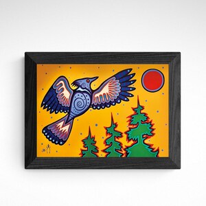 Diindiisi- Blue Jay by Jim Oskineegish Indigenous Art Print, First ...