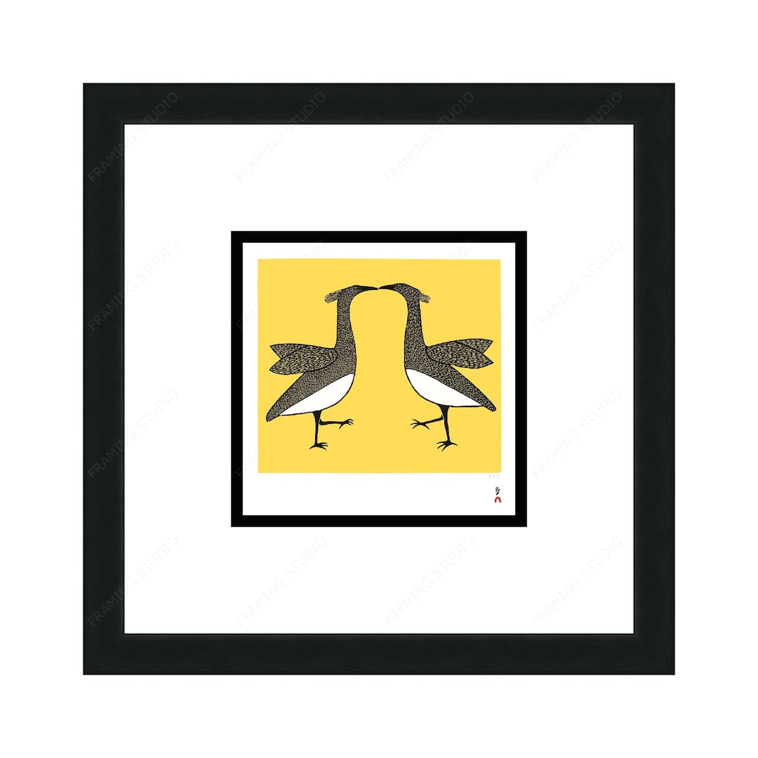 Kunik (kiss), 2010 by Ohotaq Mikkigak, Inuit Art Card, Framed Art Card ...