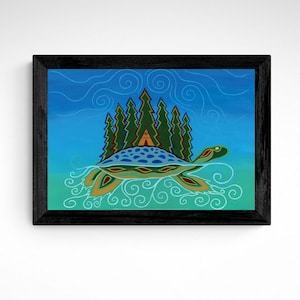 Turtle Island by Patrick Hunter Indigenous Art Print, First Nations ...