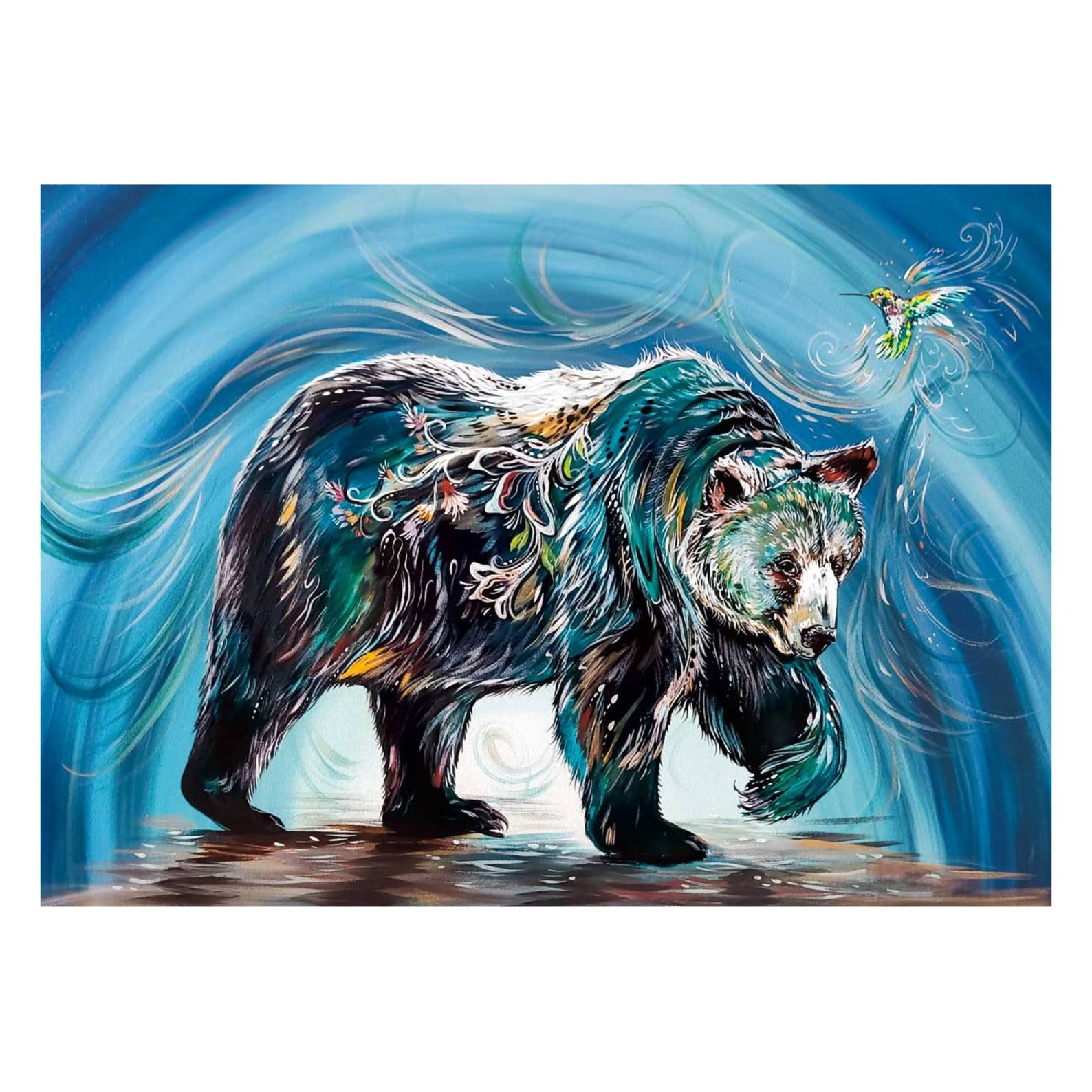 Bear With Hummingbird by Cree Artist Carla Joseph, Indigenous Art Print ...