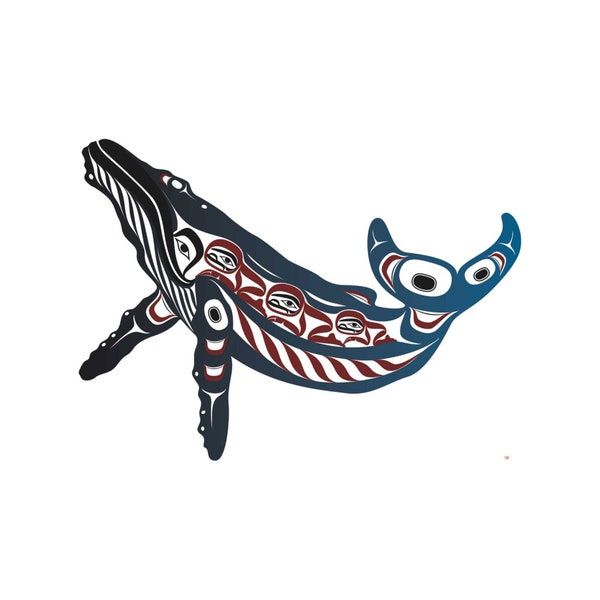 Whale Art Indigenous - Etsy