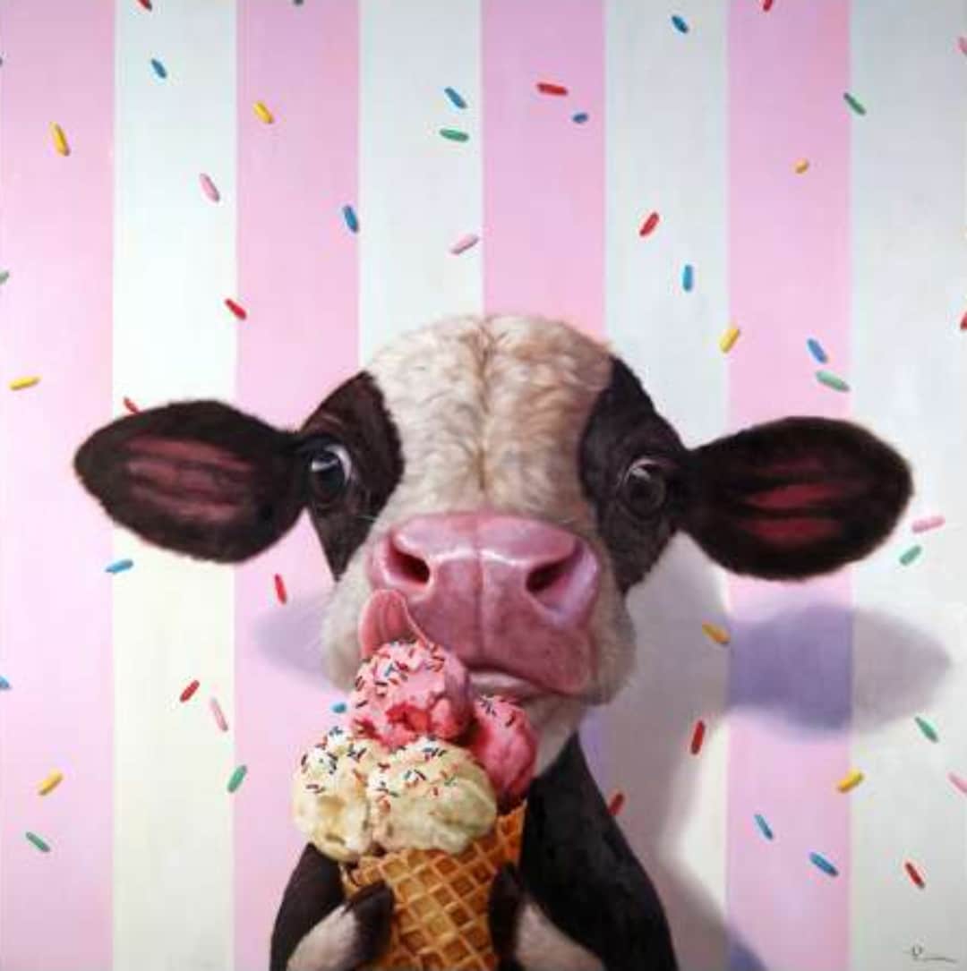 Mooo-licious by Lucia Heffernan Art Print - Animal Cow Wall Decor, Cow ...