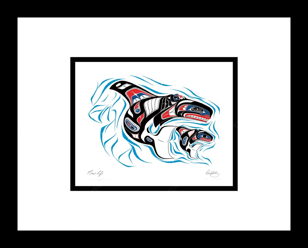 New Life by Richard Shorty, Indigenous Art Card, Orca Framed Art Card ...