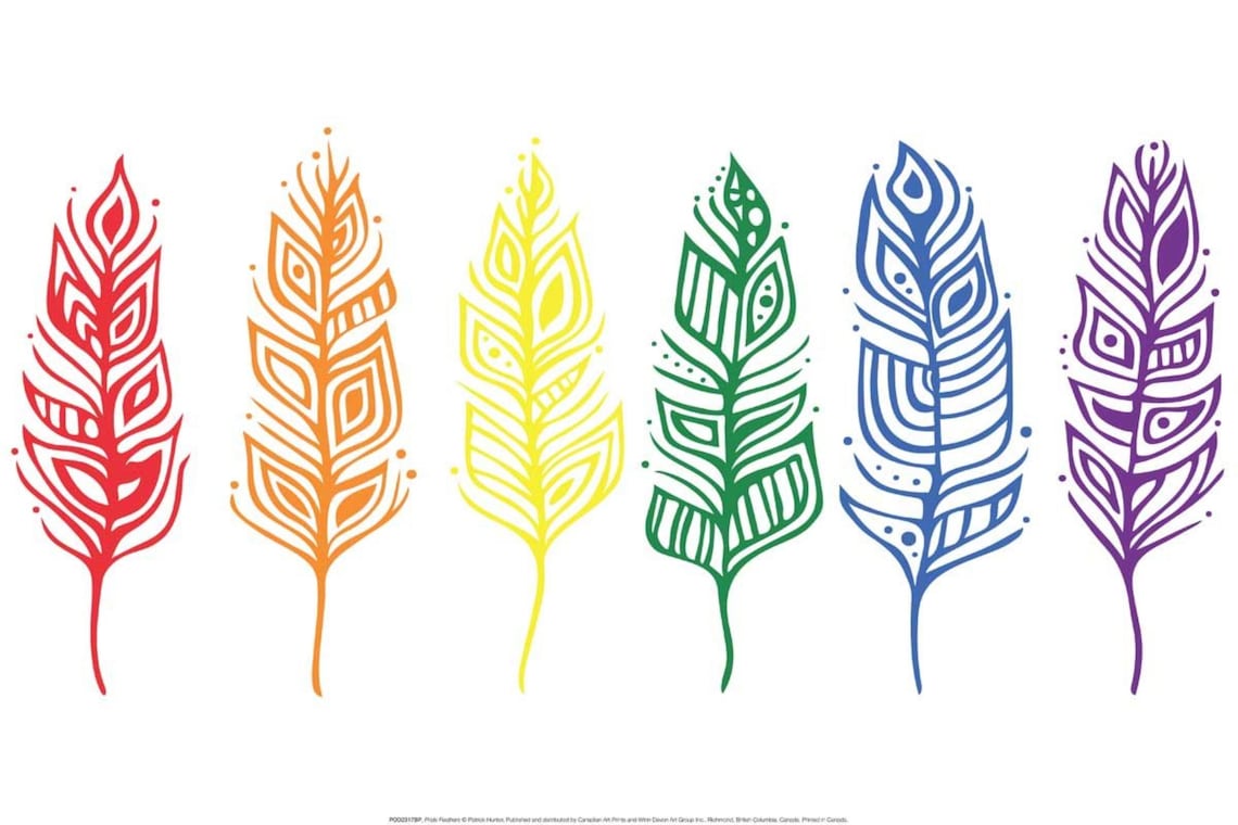Pride Feathers by Patrick Hunter Indigenous Art Print, First Nations ...