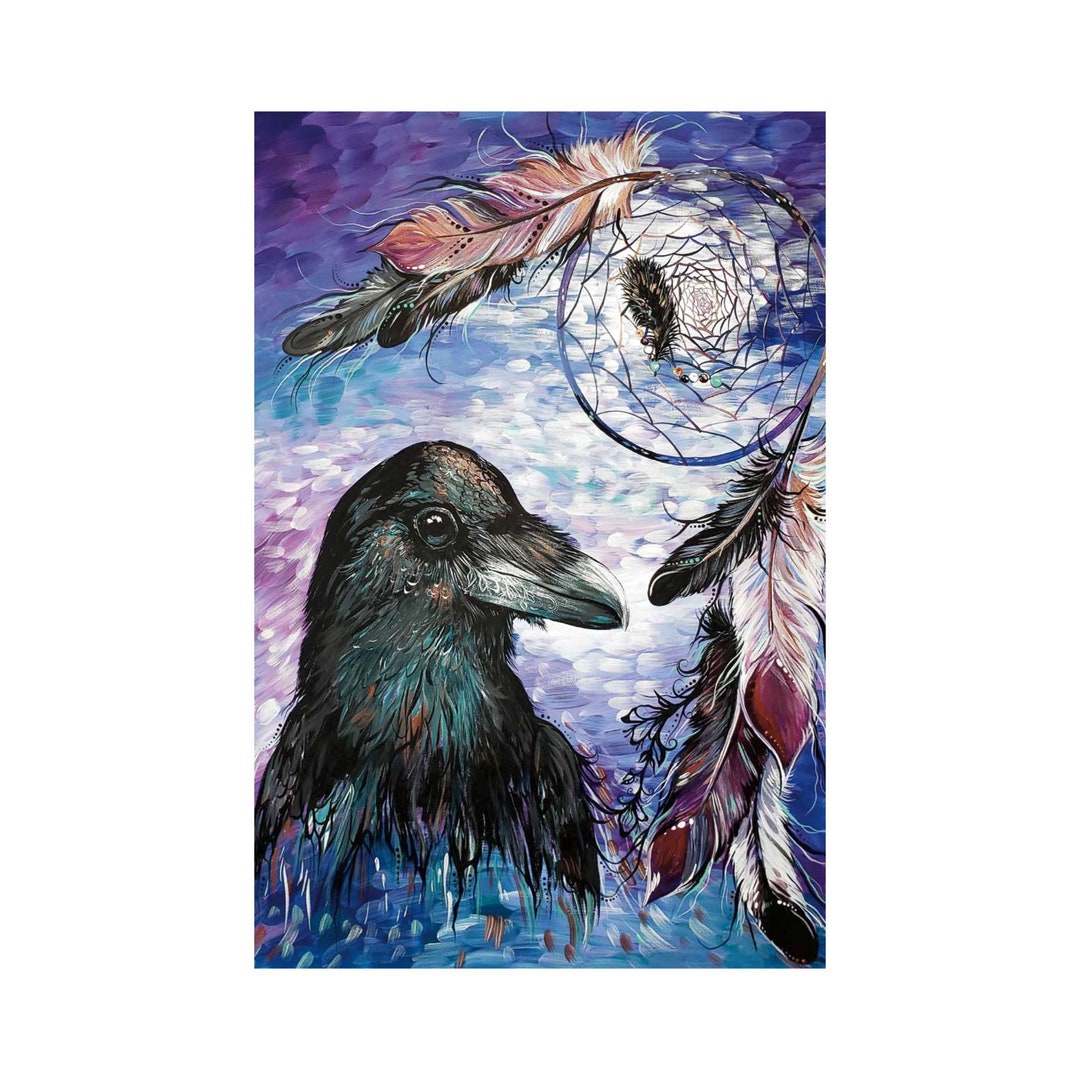 Raven Dream Catcher by Carla Joseph, Indigenous Art Print, First ...