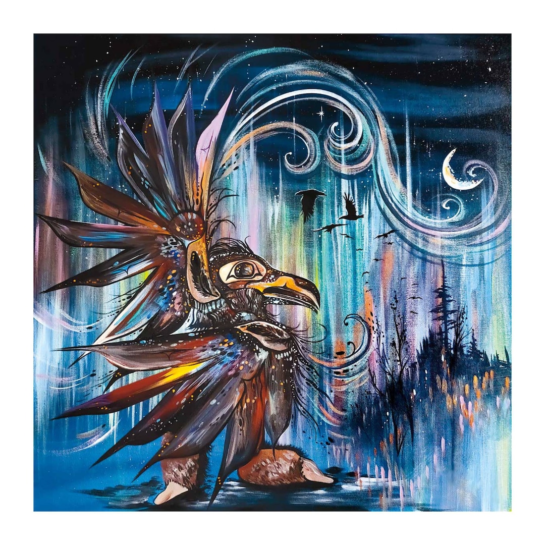 Raven Dancer by Carla Joseph, Indigenous Art Print, First Nations, Cree ...