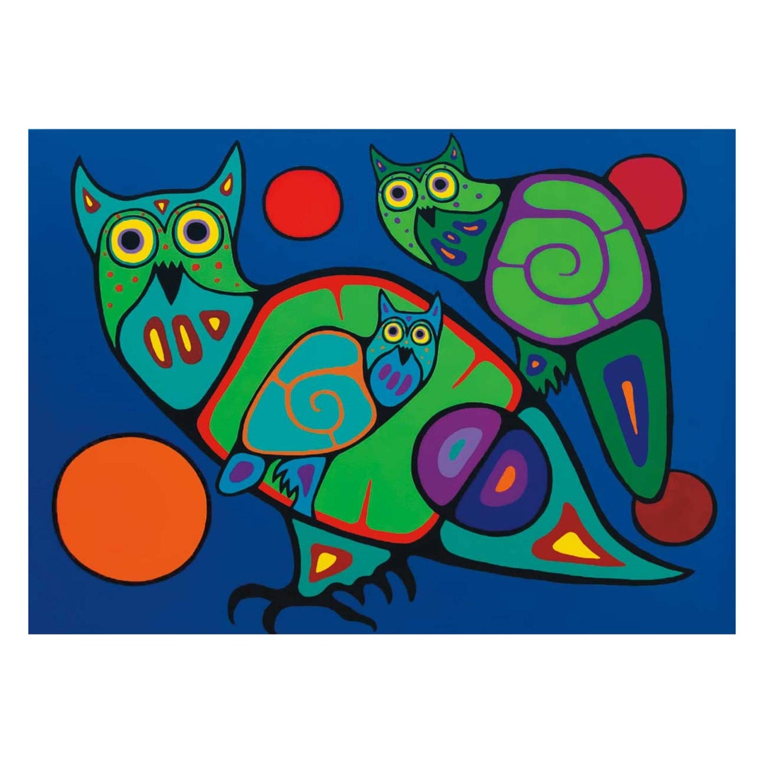 Owl Family by Jim Oskineegish Indigenous Art Print, First Nations ...