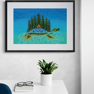 Turtle Island by Patrick Hunter Indigenous Art Print, First Nations ...
