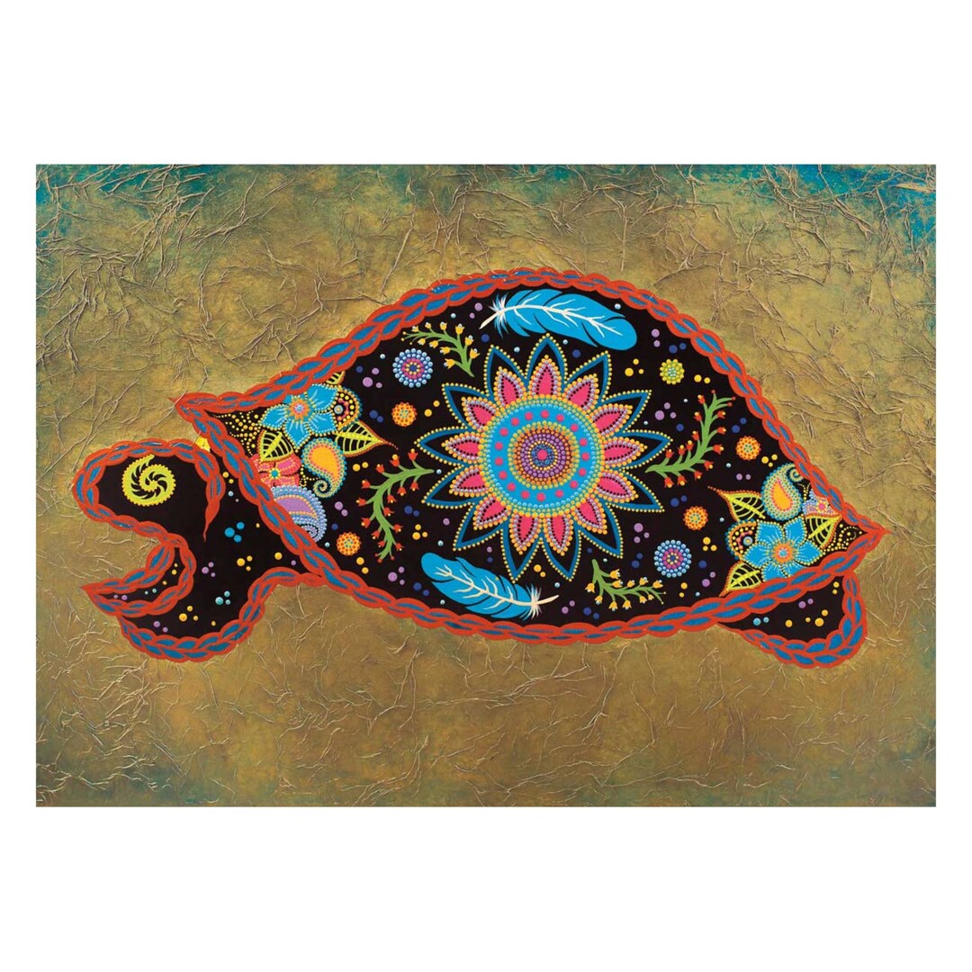 Spirit Turtle by Tracey Metallic, Indigenous Art Print, First Nations ...