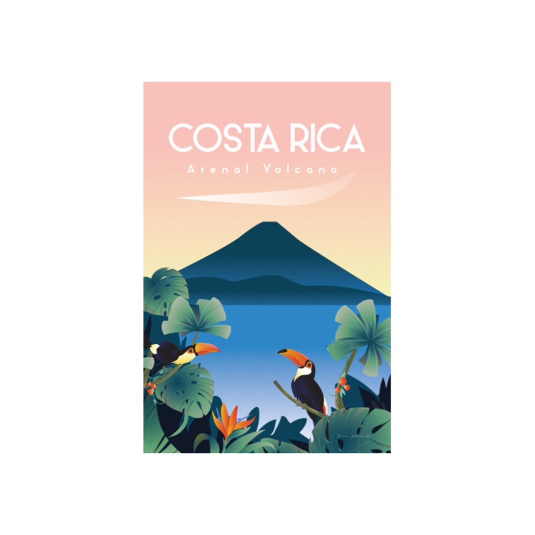 Costa Rica by Omar Escalante Travel Art Print Travel Wall - Etsy