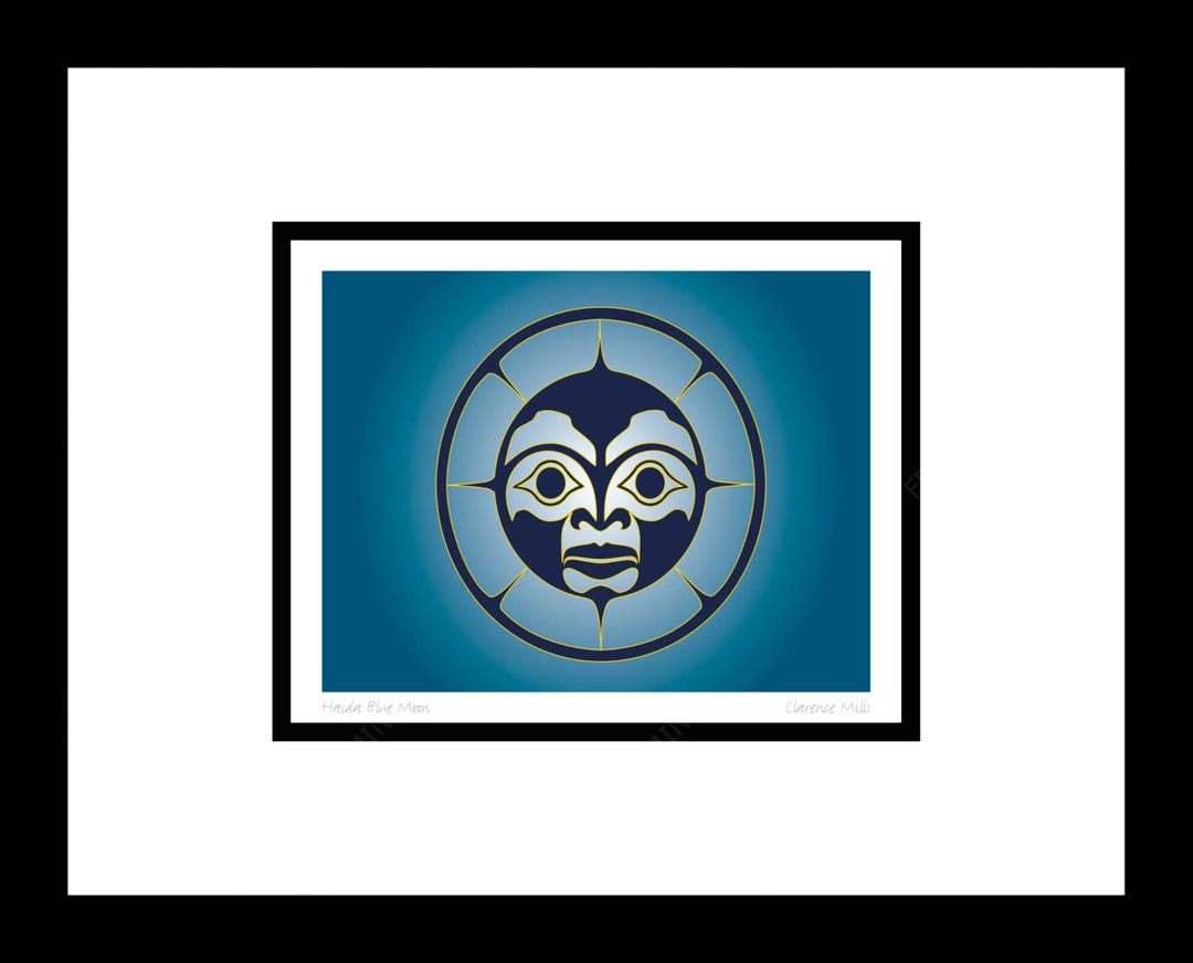 Haida Blue Moon by Clarence Mills, Indigenous Art Card, Haida Artist ...
