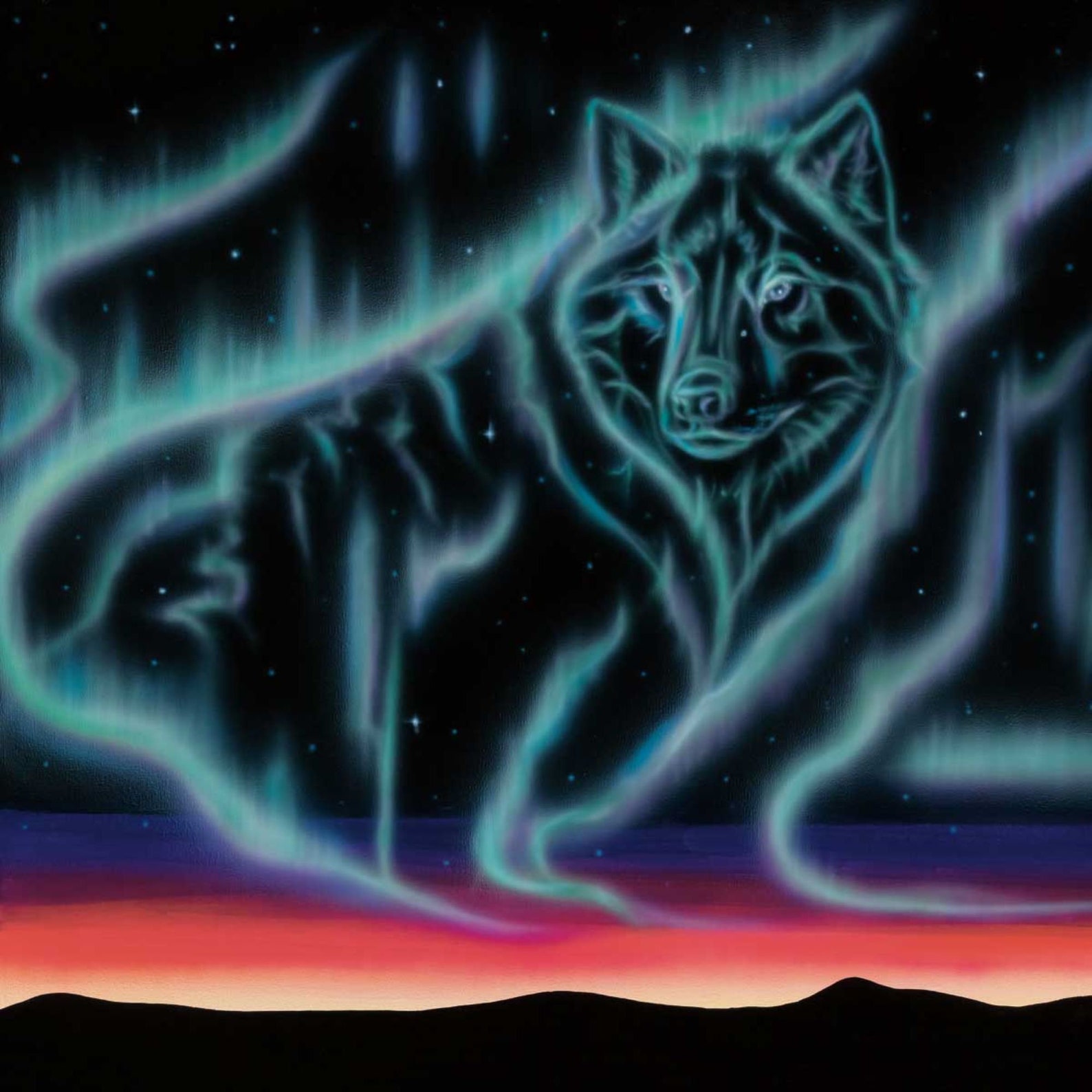 Sky Dance Wolf by Amy Keller-rempp Indigenous Art Print | Etsy